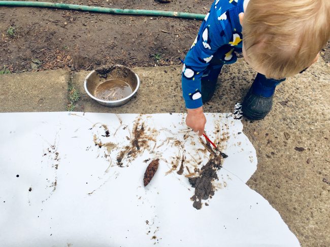 Toddler Art Mud Painting Activity - Twin Mom Refreshed